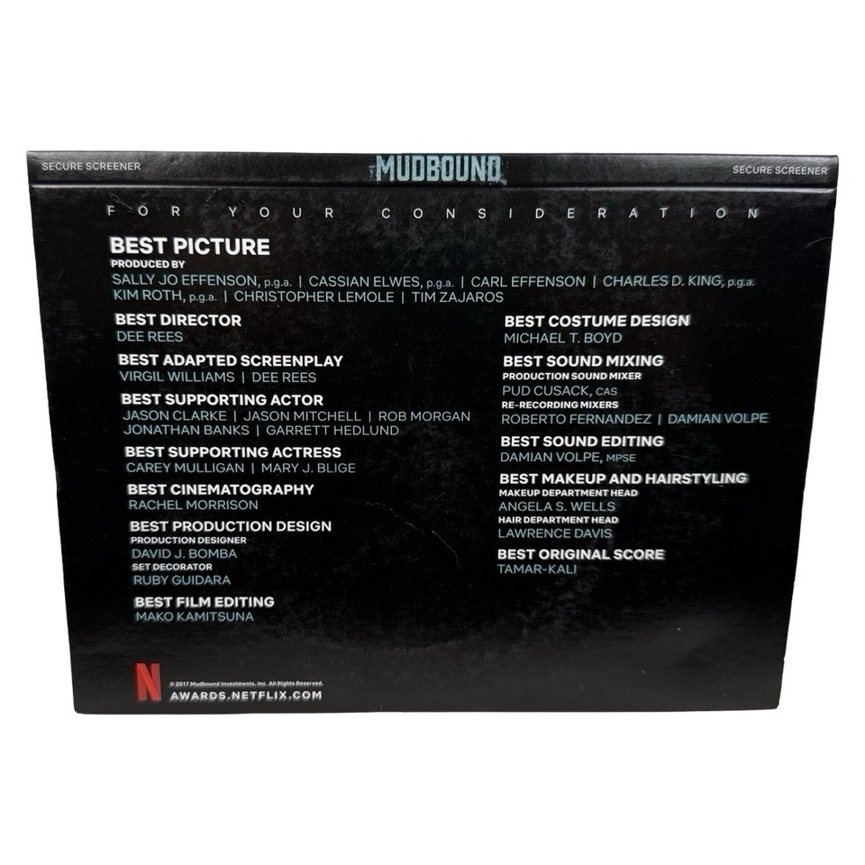 Mudbound FYC DVD 2017 Netflix Screener Mary J Blige For Awards ...