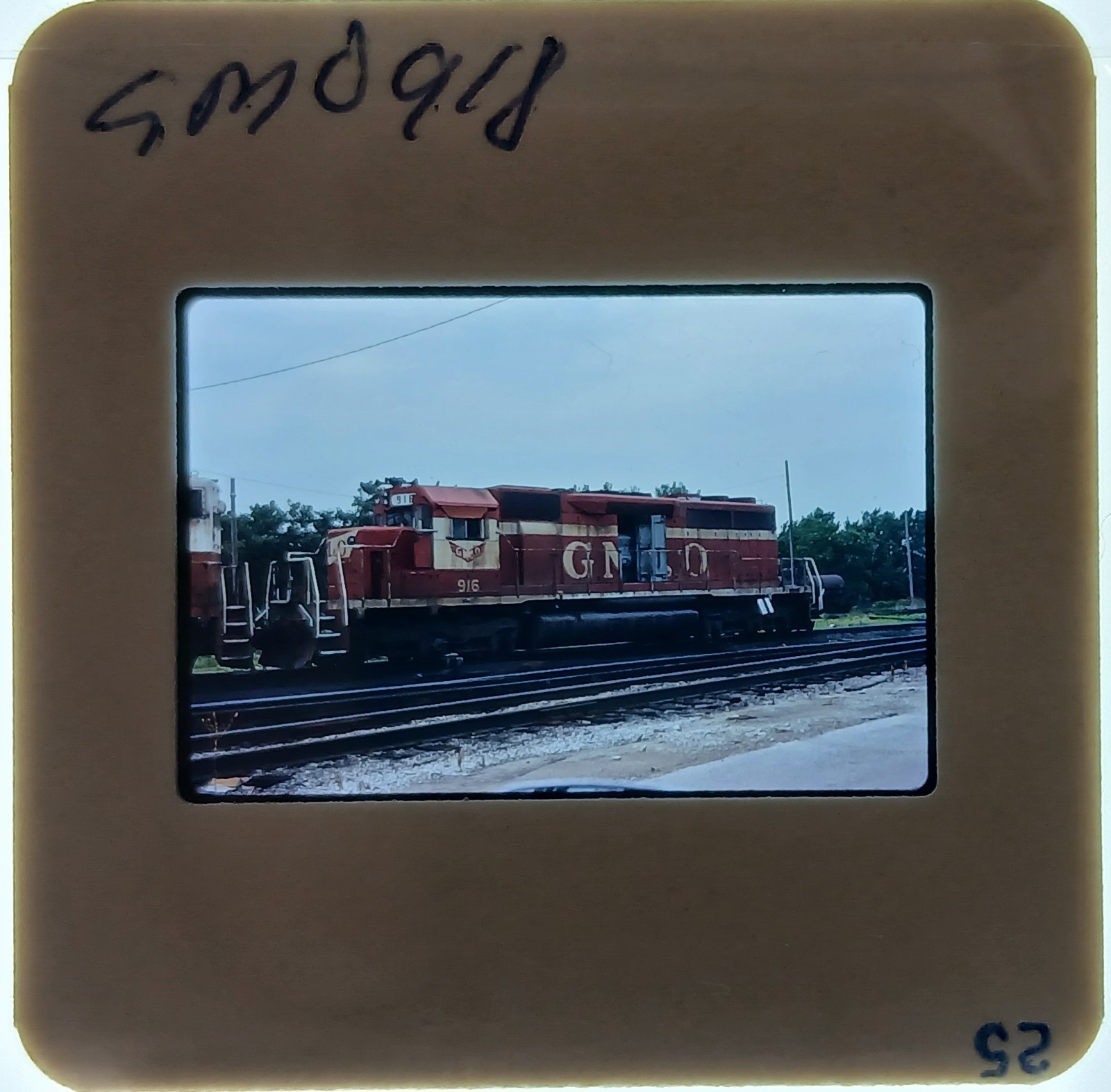 Orig Slide GMO Gulf Mobile & Ohio SD40 916 Location? Date stamp ...