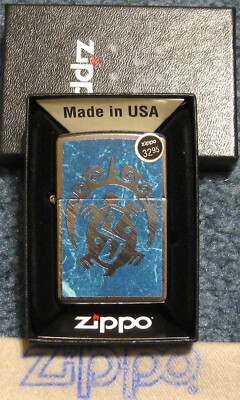 ZIPPO ABSTRACT TURTLE DESIGN Lighter HERRINGBONE SWEEP Z158 Mint SEALED ...