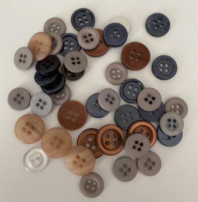 Assorted Neutral Round Buttons Scrapbooking Sewing Brown Grey Black ...