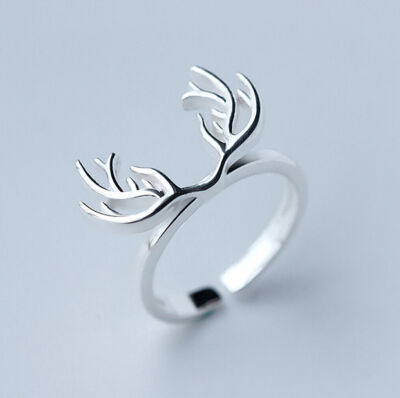 Deer Horn Antler Sterling Silver Above Knuckle Midi Open Pinkie Ring ...