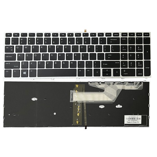 for HP ProBook 650 G4 L09595-001 L09593-001 Keyboard US Sliver Frame ...