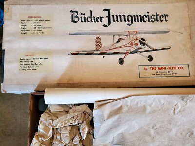 Bucker Jungmeister Biplane R/C 54" Mini-Flite Co. Balsa Model Airplane ...