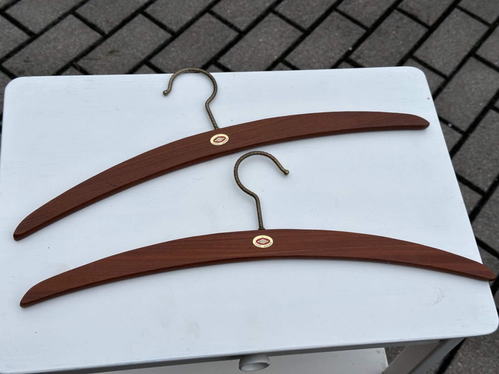 Rare!! Vintage teak hangers Ryden Nybro Sweden - Gem