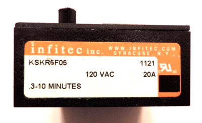 Infitec KSKR5F05 - SINGLE SHOT- TIME DELAY RELAY 0.3-10 Minutes, 120VAC ...