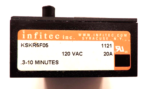 Infitec KSKR5F05 - SINGLE SHOT- TIME DELAY RELAY 0.3-10 Minutes, 120VAC ...