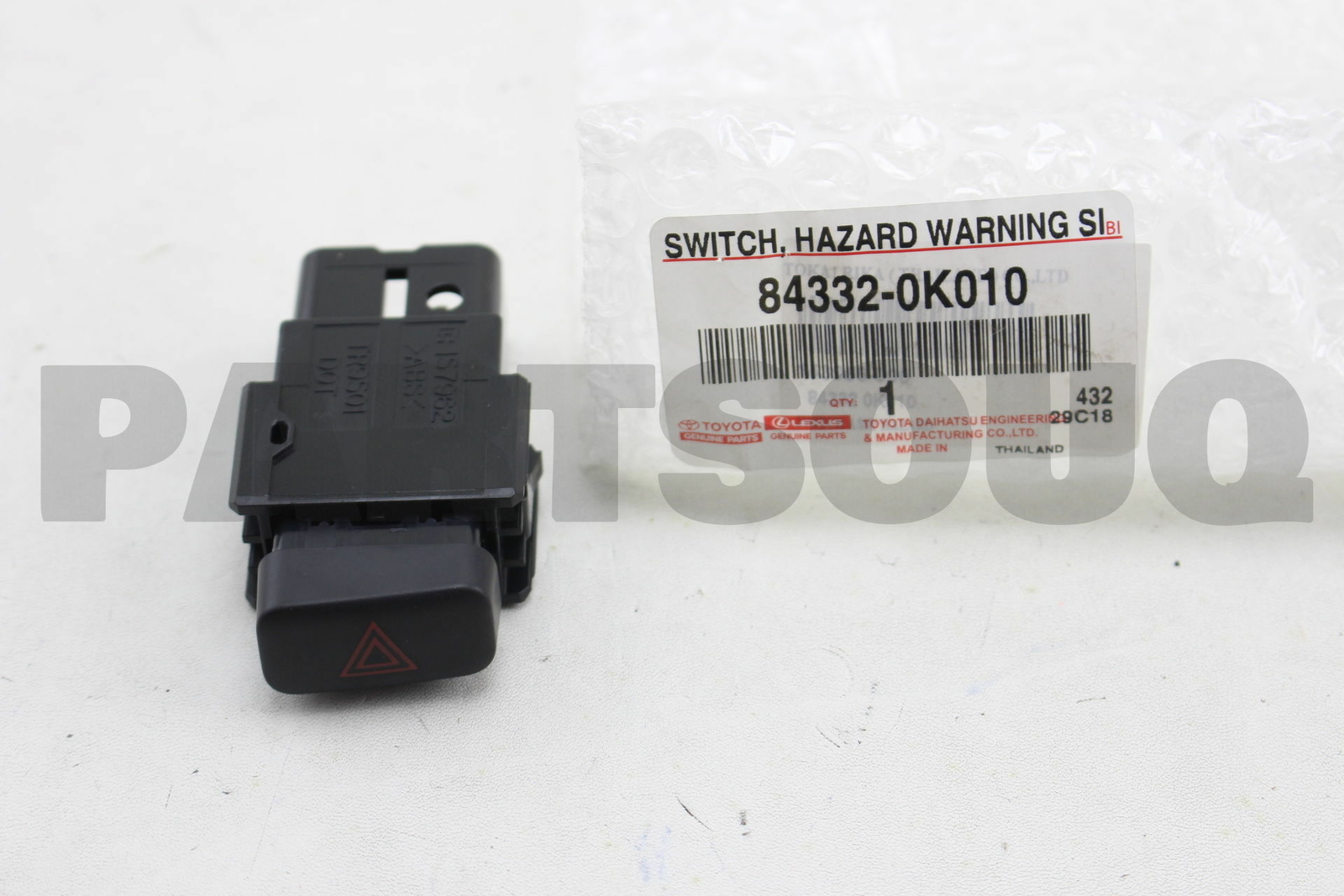 843320K010 Genuine Toyota SWITCH ASSY, HAZARD WARNING SIGNAL 84332 ...