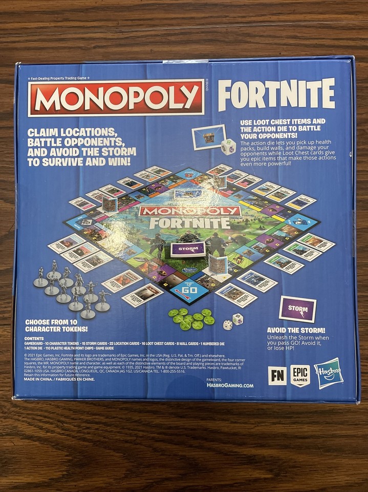 Monopoly Fortnite Collector's Edition Board Game *includes Back Bling ...