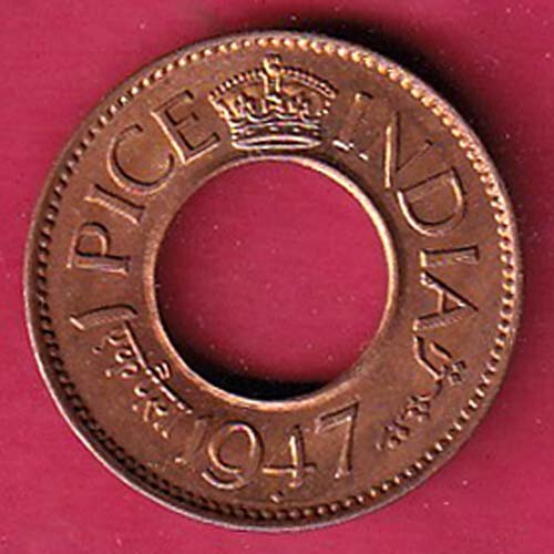 british india king george vi 1947 one pice beautiful copper coin #DM510 ...