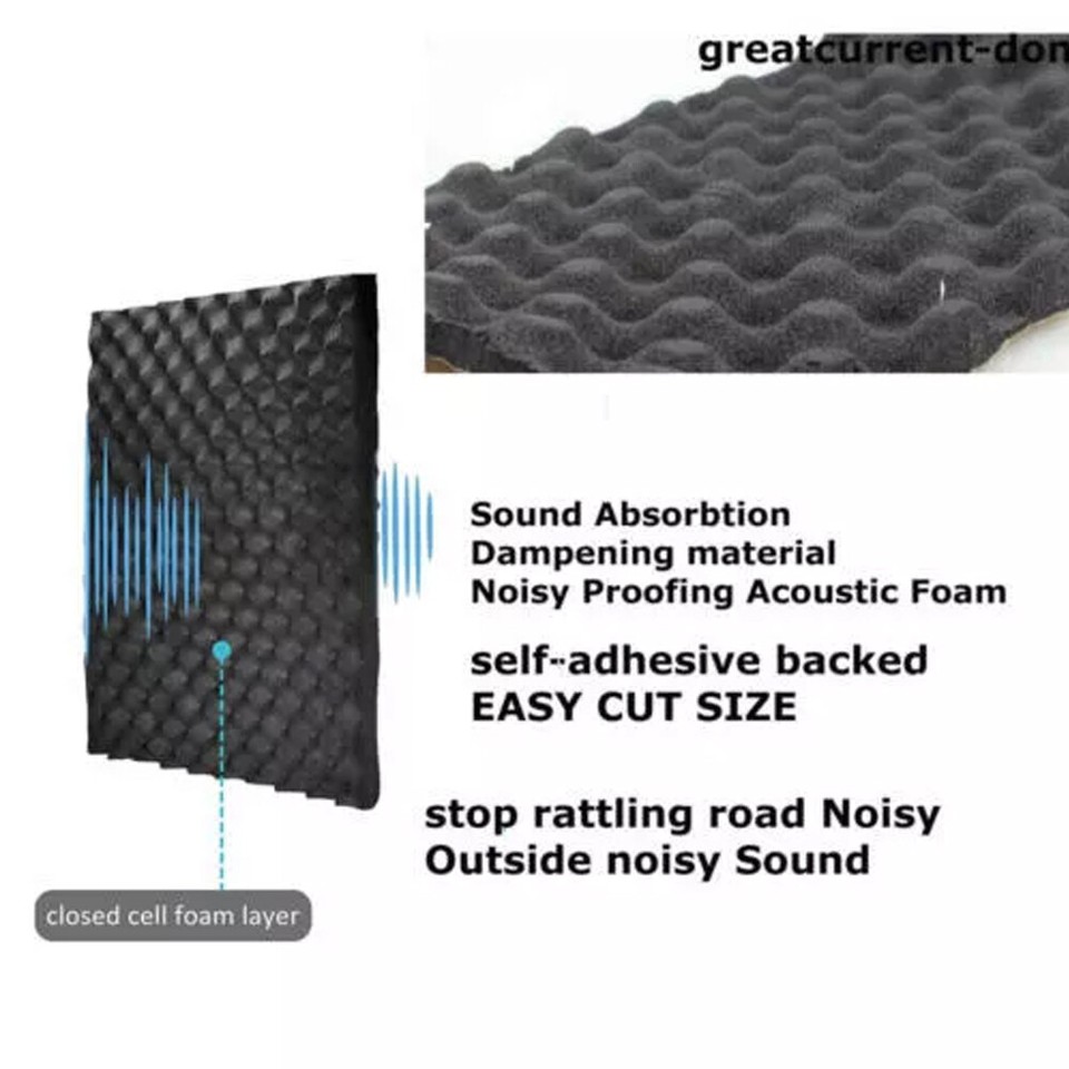2M Self-Adhesive Sound Deadening Mat Car Sound Proofing Pad Closed Cell ...