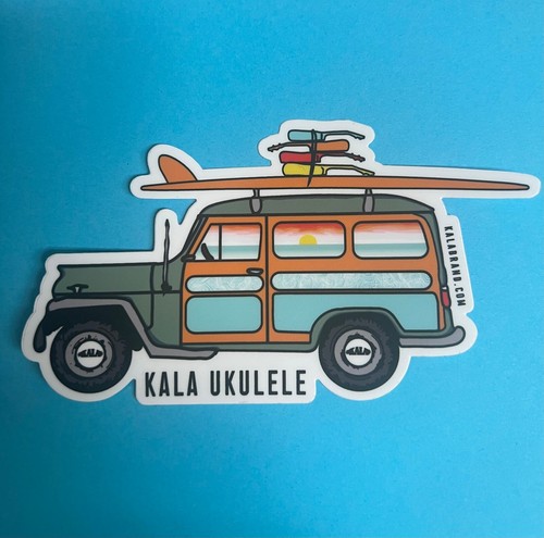 KALA UKULELE UKE HIPPIE WOODY VAN DECAL CASE RACK BUMPER STICKER NICE ...