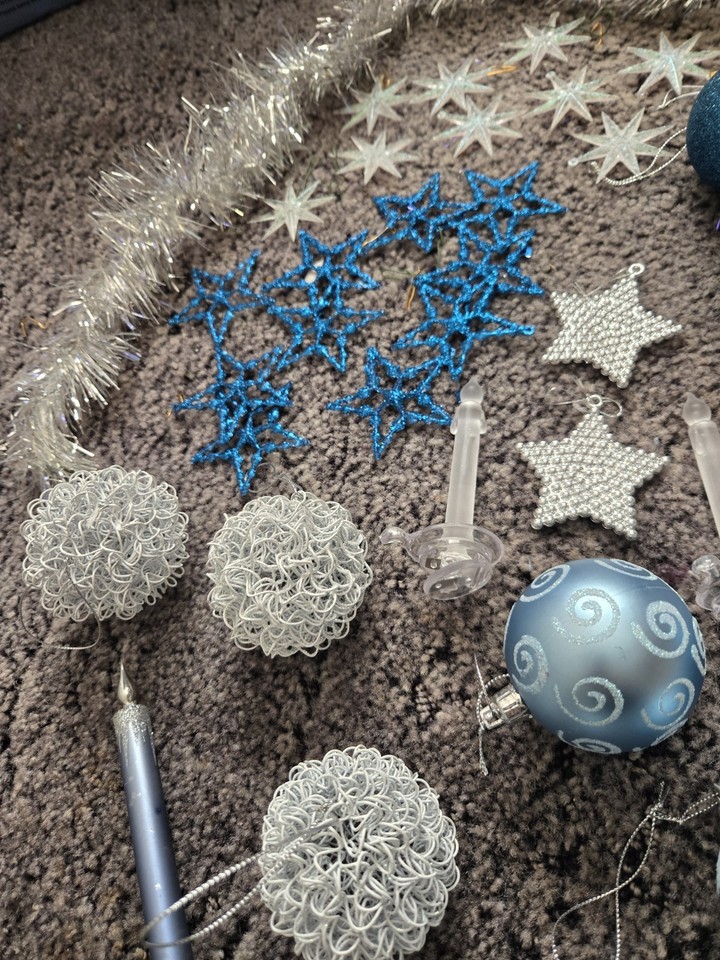 Unique Avant-Garde Pale Blue, Silver And White Christmas Tree ...