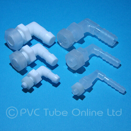 Through Tank Connector Plastic Barbed Threaded Inlet Outlet Elbow ...