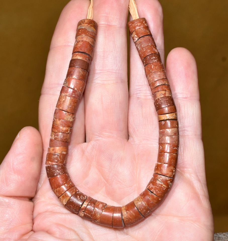 Antique Hand Cut Bauxite Brick Red Brown Stone Trade Beads Ghana ...