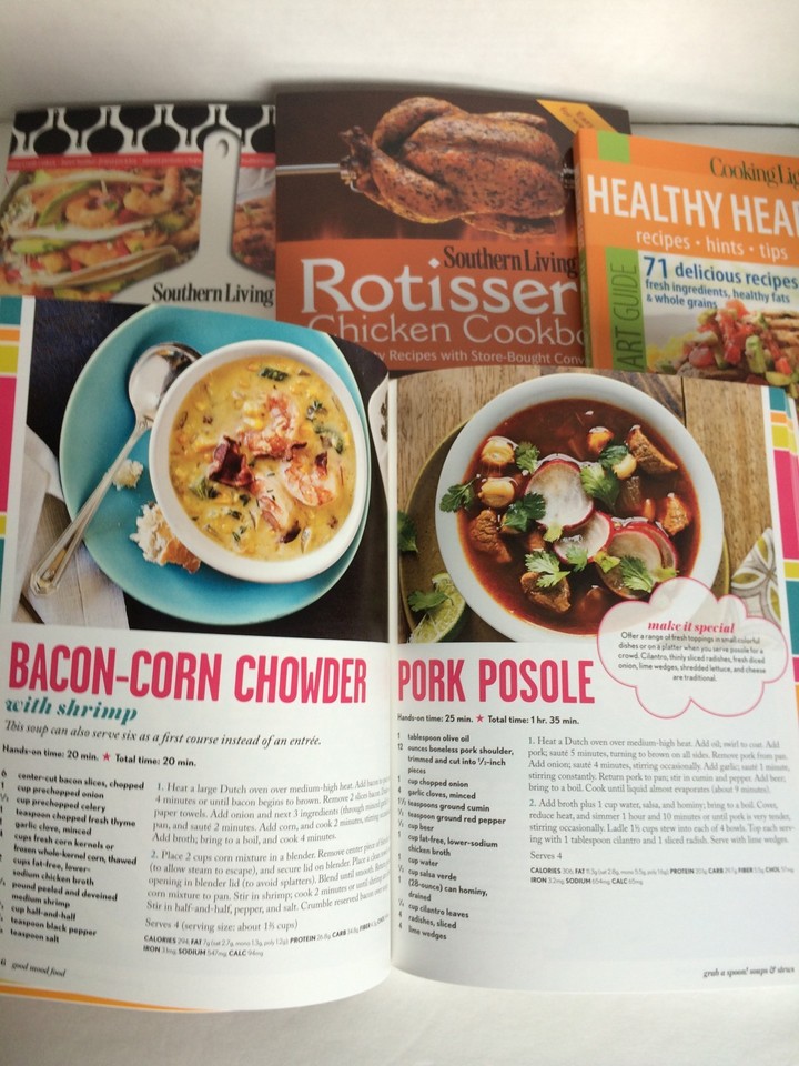Cooking Light Southern Living Cookbooks New Set 4 PB Healthy Heart Fry ...