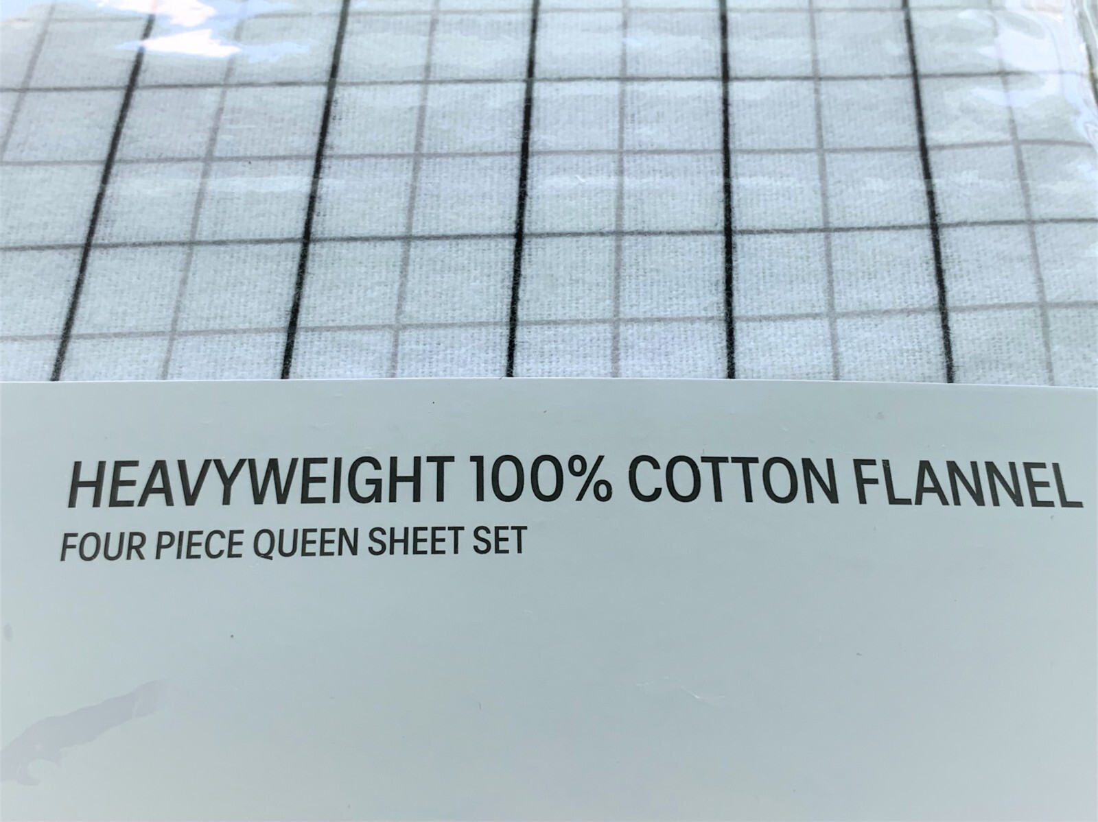Calvin Klein 4pc Queen Sheet Set Heavyweight Flannel Windowpane Check ...
