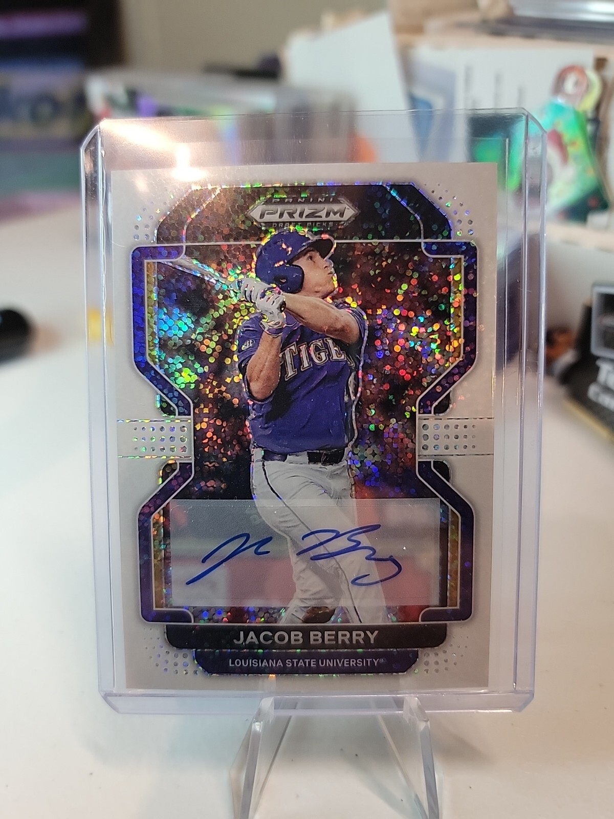 2022 Prizm Draft Picks Jacoby Berry White Sparkle Prizm Card Auto 1/1 ...