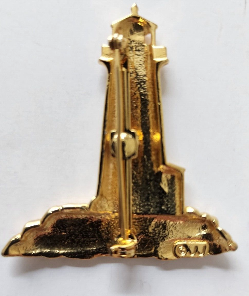 J J Jonette gold tone lighthouse pin, brooch, signed, 1.75" across | eBay