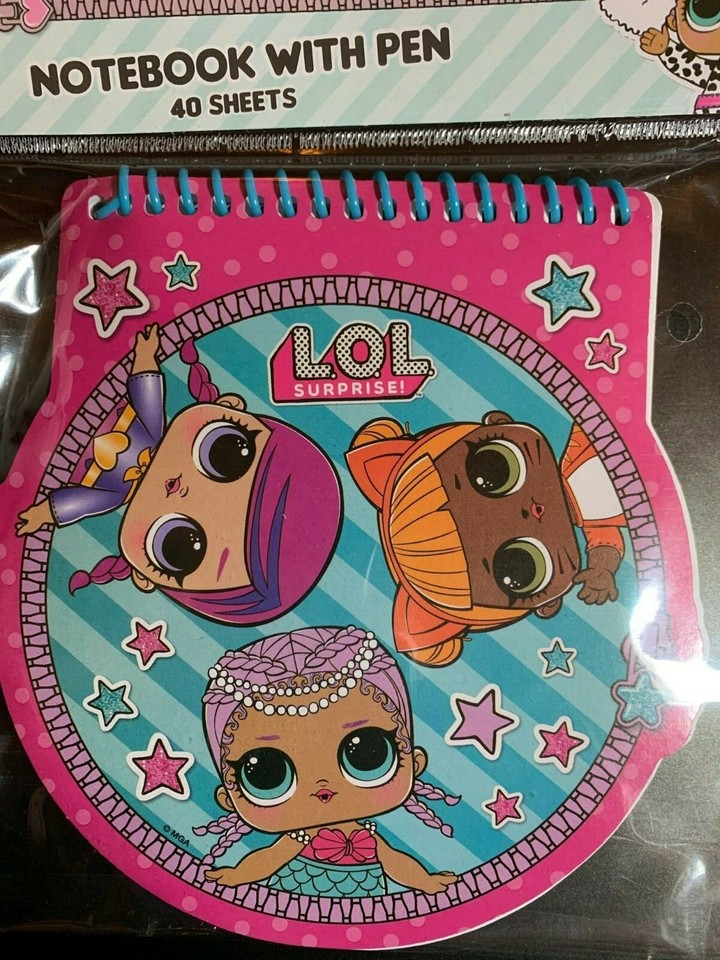 LOL SURPRISE! SPIRAL BOUND NOTEBOOK WITH PINK PEN BRAND NEW GIRLS | eBay