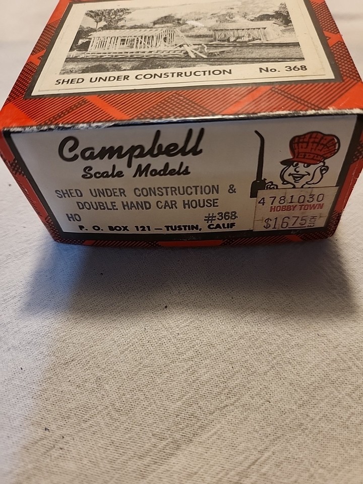 Campbell Scale Models HO Kit #368 Shed Under Construction**NEW** SEALED ...