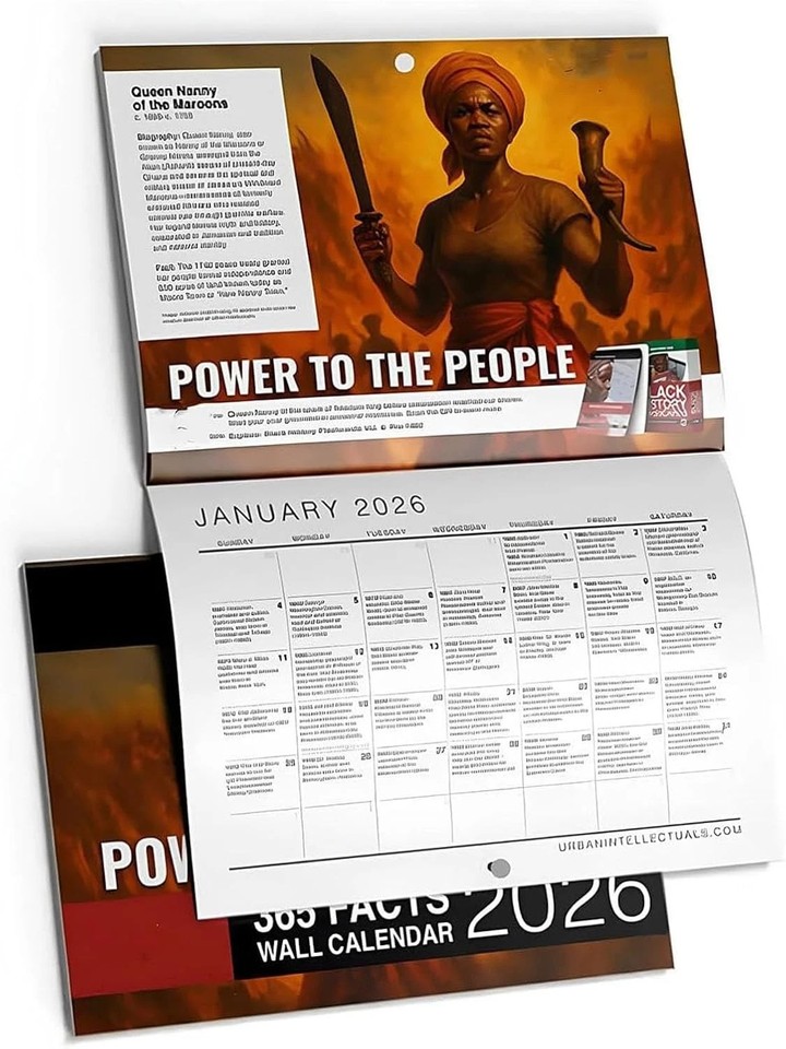 Black History 365 Facts Wall Calendar 2026, “Power To The People” Black ...