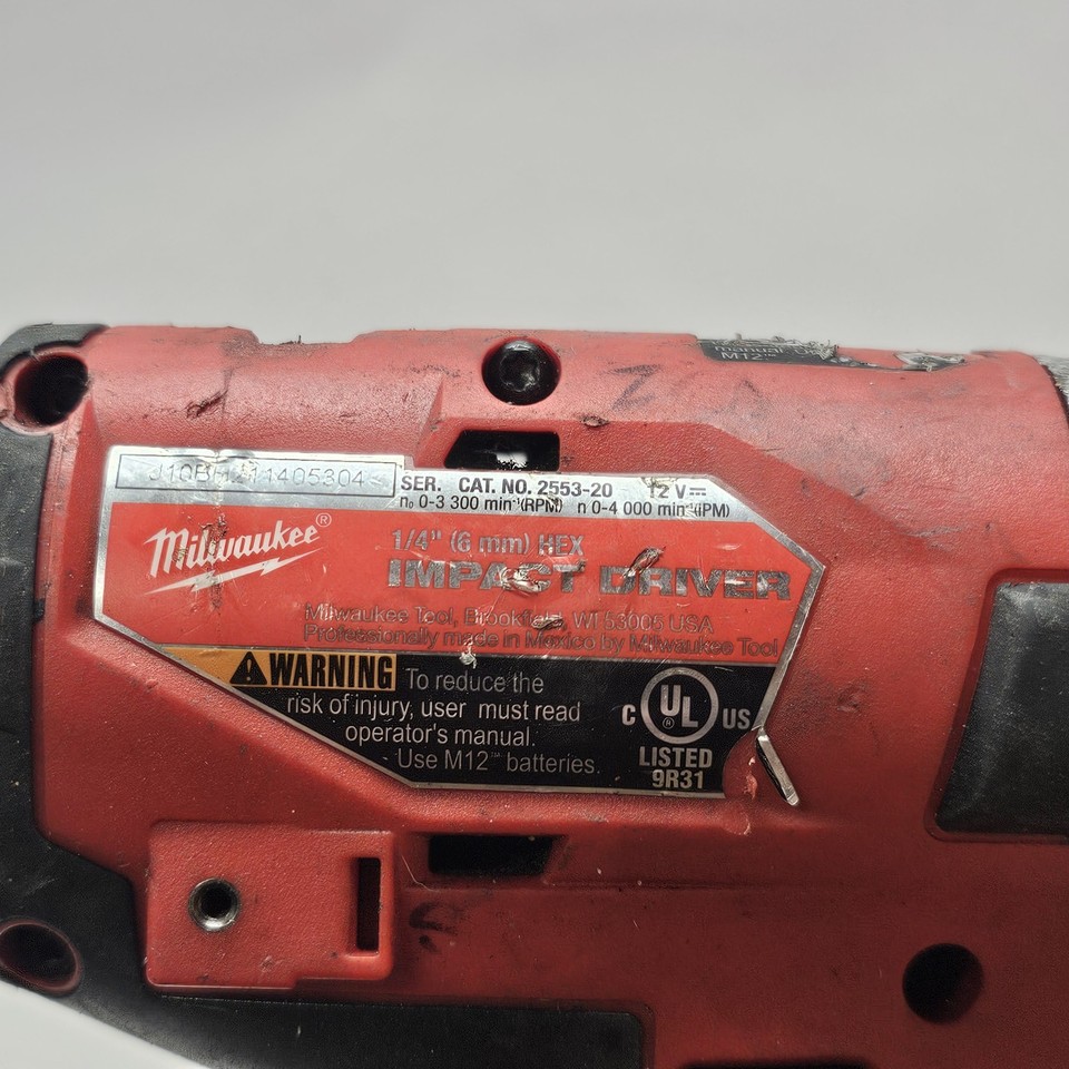 Milwaukee 2553-20 12V 1/4" Hex Cordless Impact Driver Tool Only LOT OF ...