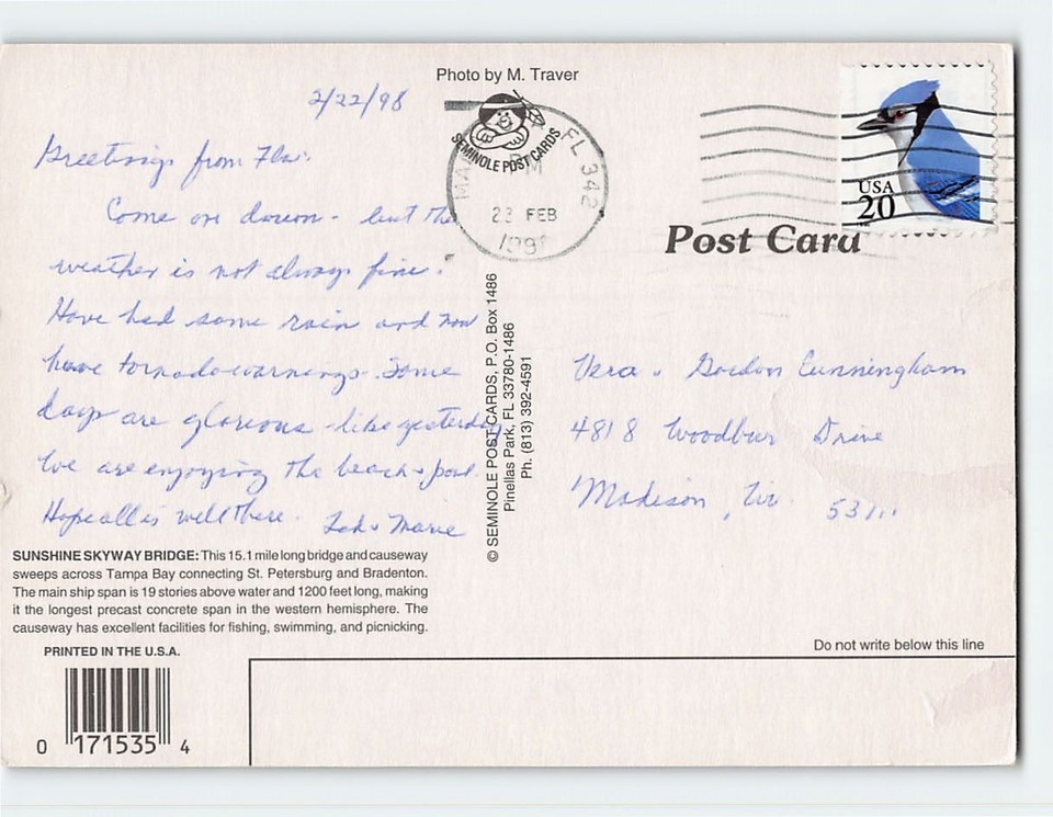 Postcard Sunshine Skyway Bridge St. Petersburg Florida USA | eBay
