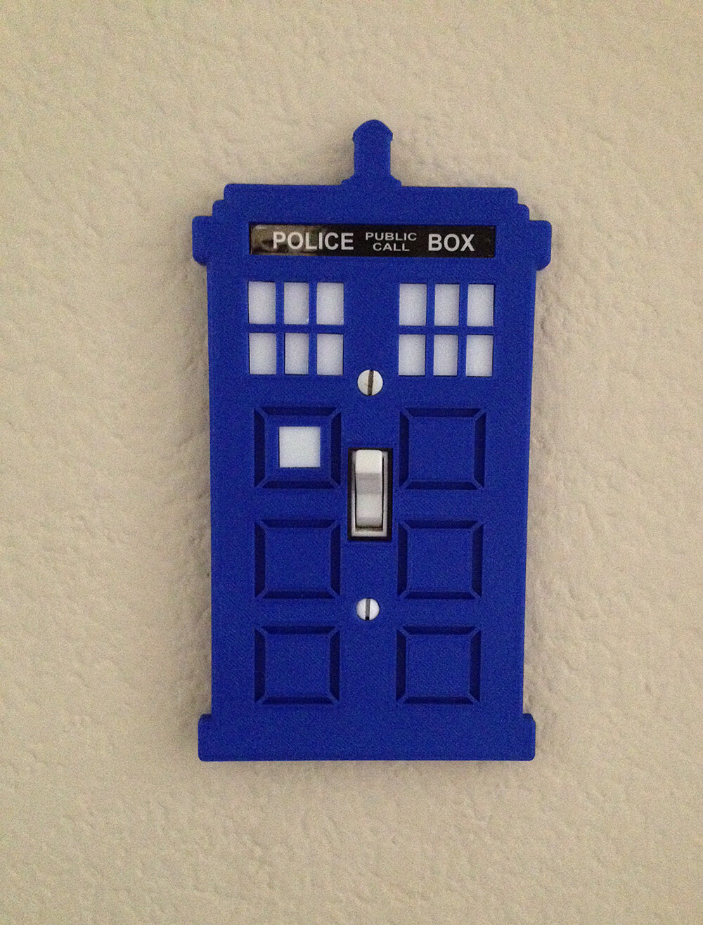 Doctor Who Tardis Light Switch Cover Plate (3D Printed Blue PLA Plastic ...