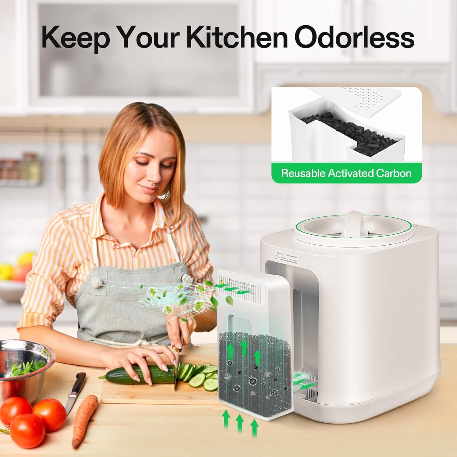 VIVOSUN 4L Electric Kitchen Composter Countertop Compost Bin Fertilizer ...