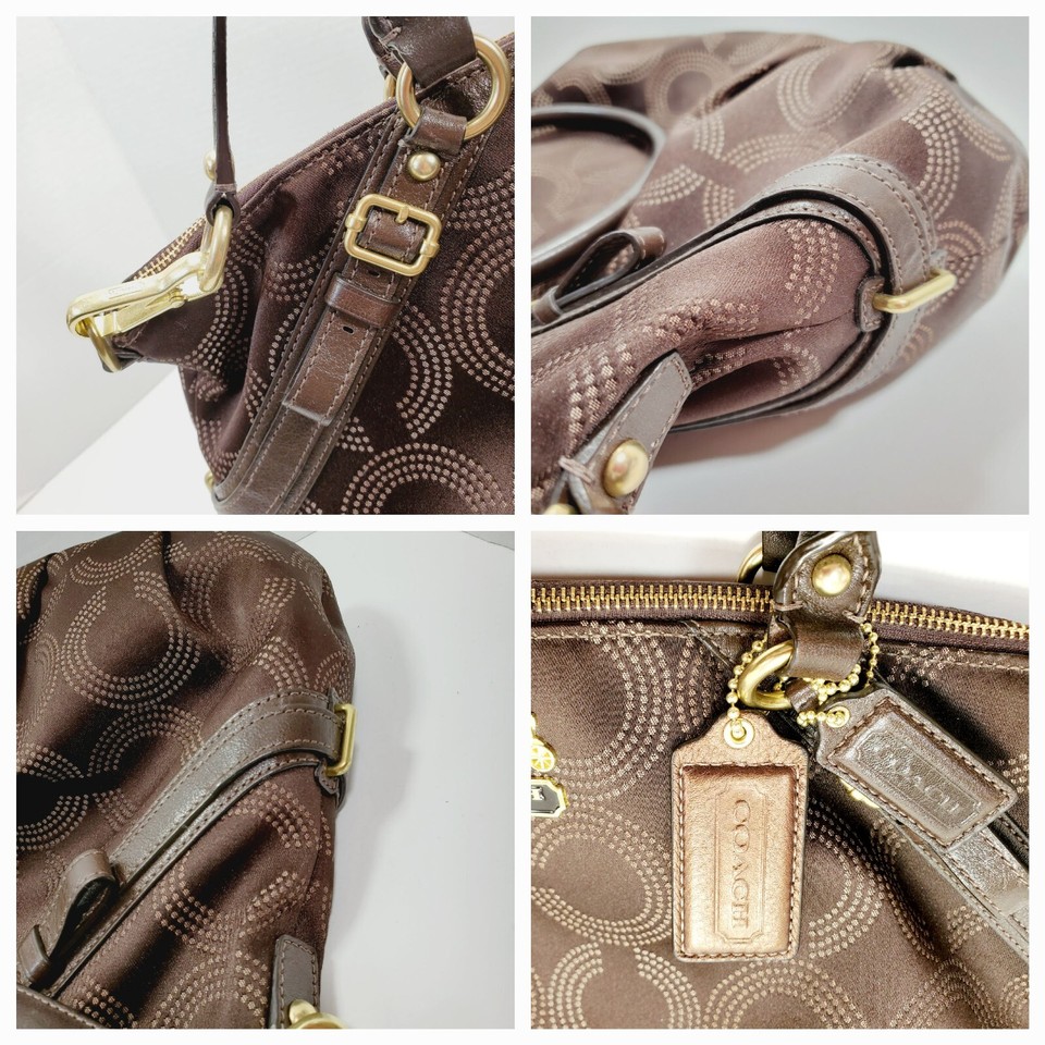 Coach Madison Dotted op art Sophia Satchel Purse Shoulder Handbag Tote ...