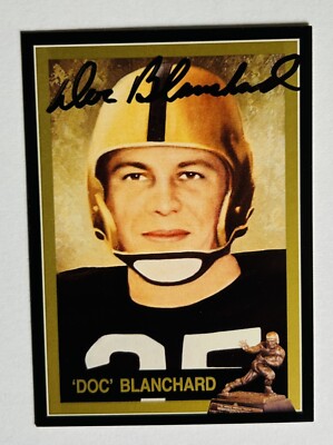 Doc Blanchard Signed Autographed auto Heisman Trophy Card Army 1945 | eBay