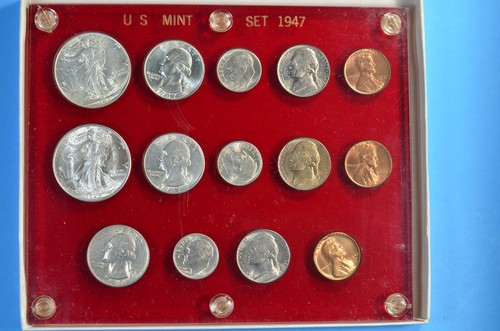 1947 P,D&S U.S. COINS CHOICE/GEM UNCIRCULATED SILVER MINT SET! GORGEOUS ...