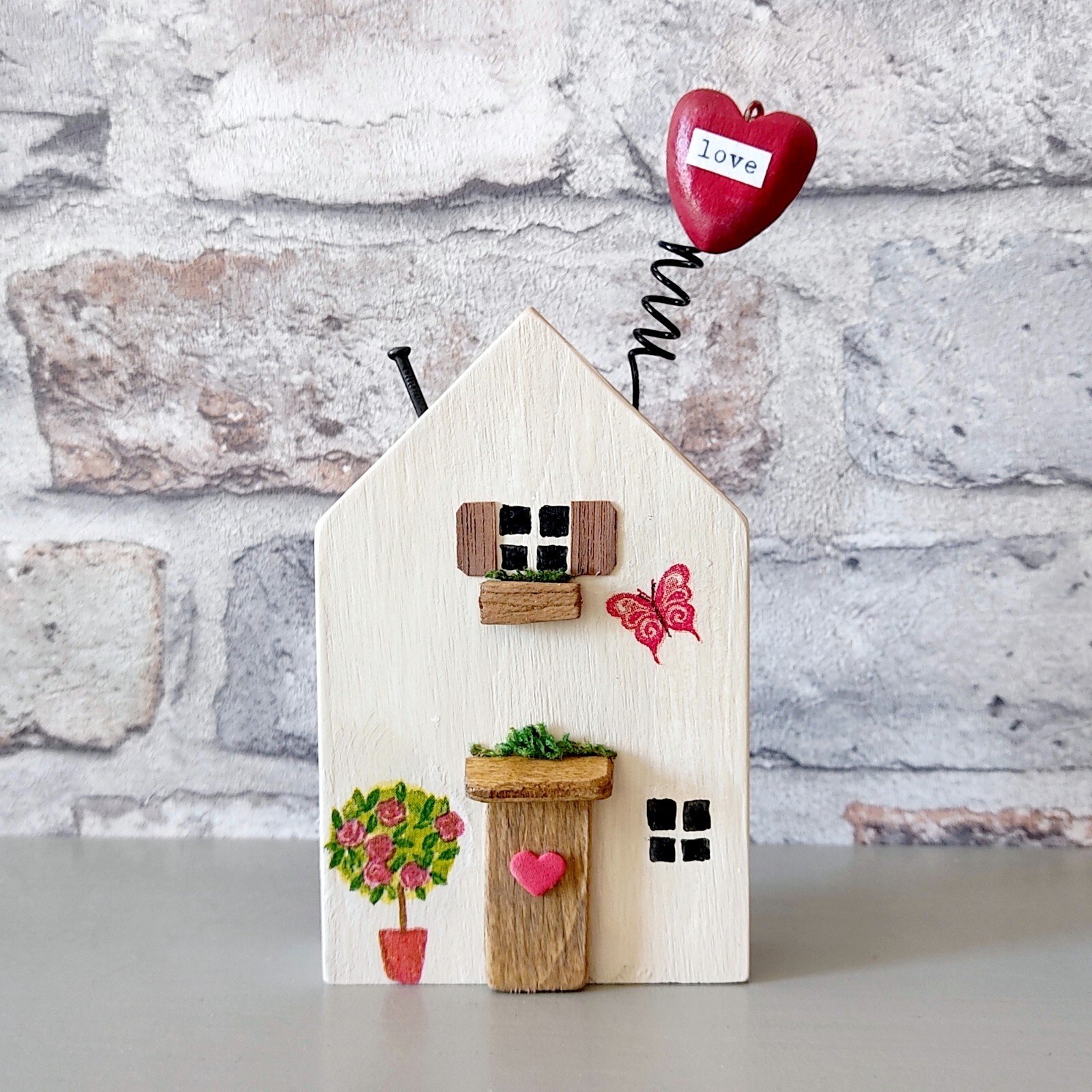 Wooden Mini Hous for Shelf Decor. Miniature Village. Handmade House ...