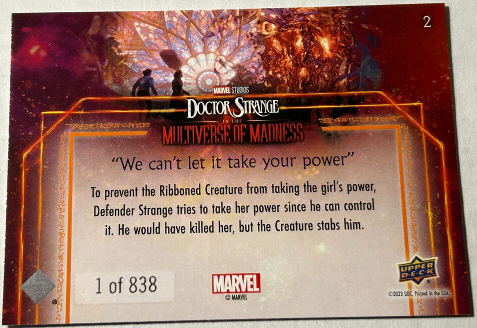 (6) 2023 UD Doctor Strange Multiverse of Madness Lot! 1 of 838 and E-7 ...