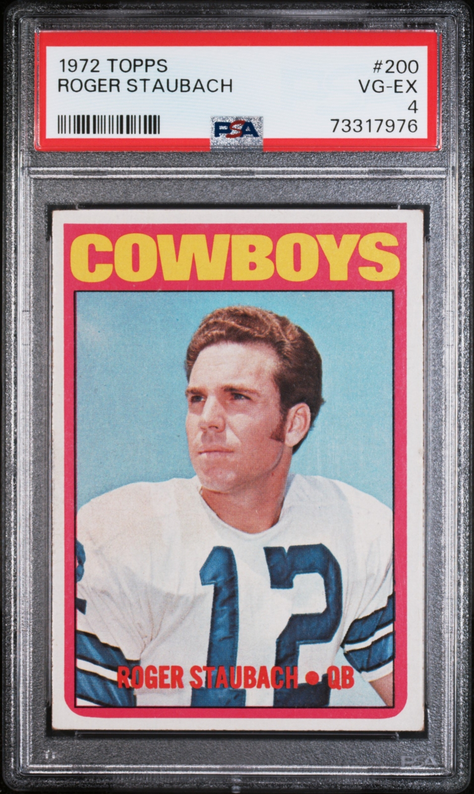 Roger Staubach 1972 Topps Football Rookie Card #200 Graded PSA 4 ...