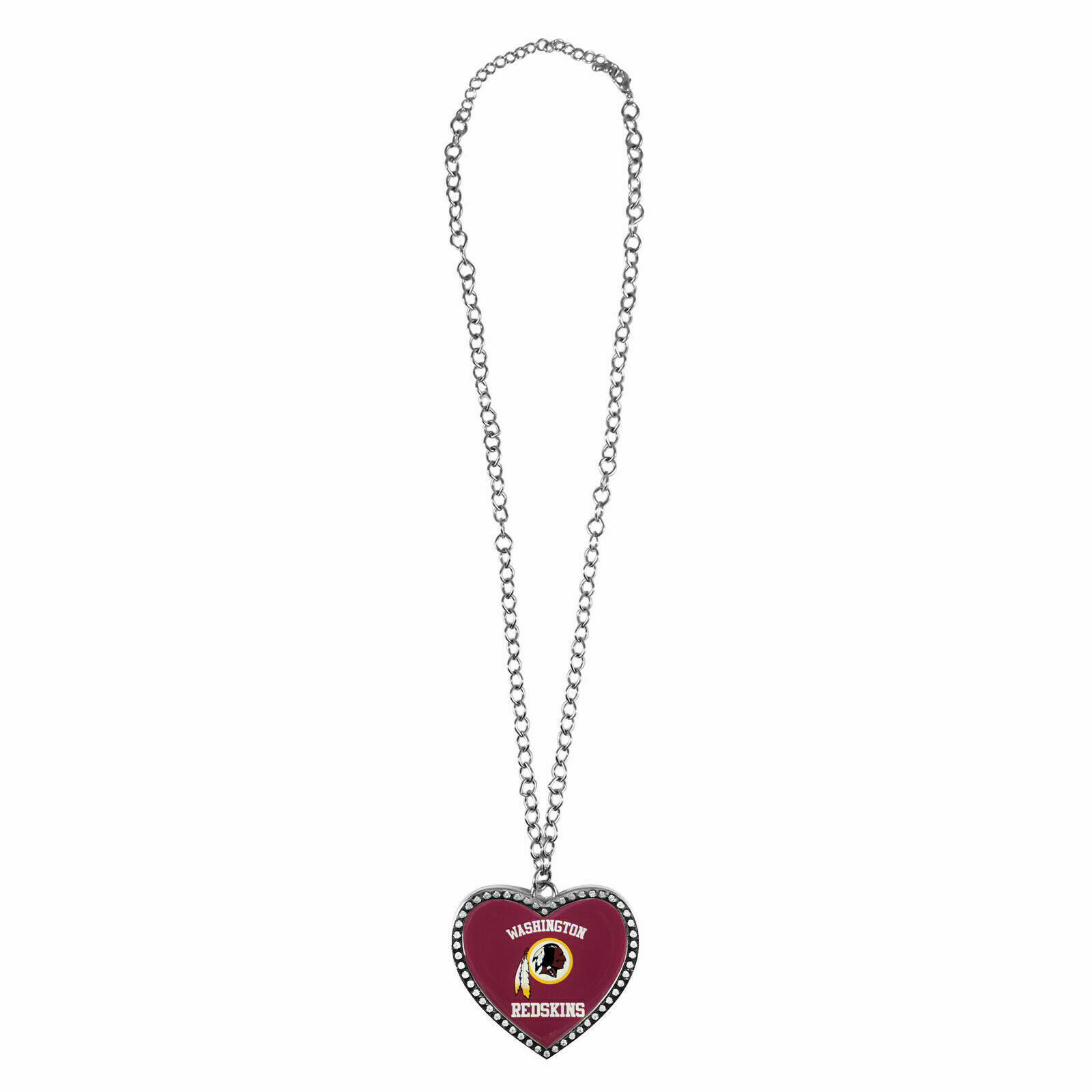 WASHINGTON REDSKINS LARGE CRYSTAL HEART NECKLACE | eBay