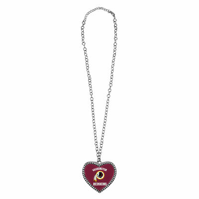 WASHINGTON REDSKINS LARGE CRYSTAL HEART NECKLACE | eBay