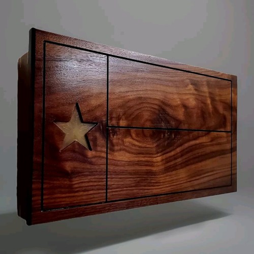 Concealed TX Flag Gun Cabinet w/ RFID Hidden Lock - Maple Wall Mount | eBay