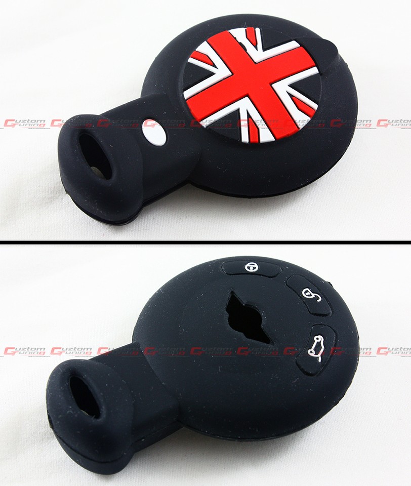 BLK UNION JACK SILICONE PROTECTIVE CASE COVER FOR MINI COOPER SMART CAR ...