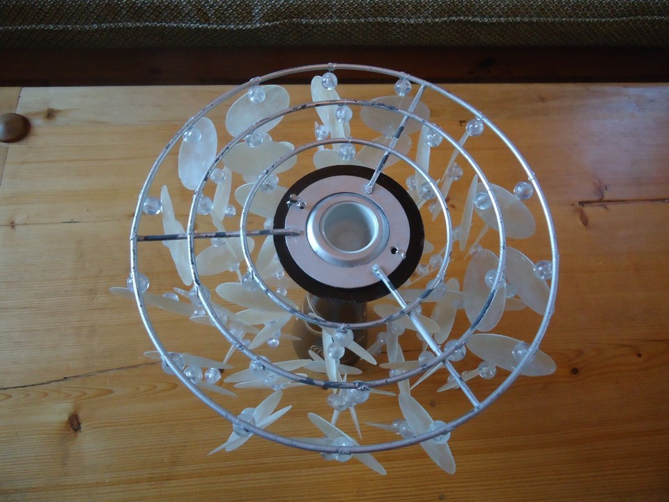 Vintage Capiz Shell Waterfall Pendant Light Shade in Natural Shell with ...