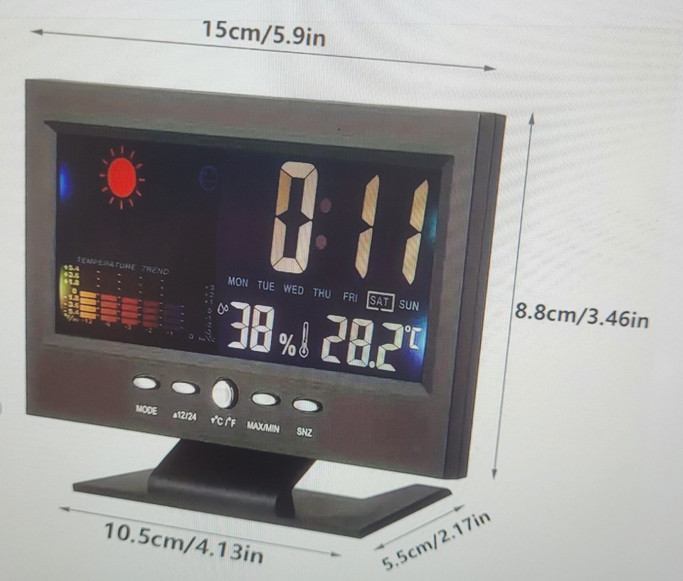 Color Screen Calendar Multi Function Alarm Clock. Voice Activated ...