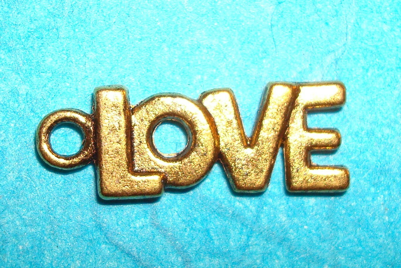 Pendant LOVE Charm Script Charm Love Spell Gold Charm Gold Love Charm ...