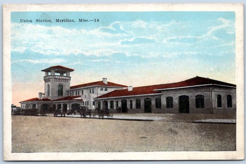 Postcard MS Meridian Mississippi Union Station Railroad MS18 | eBay