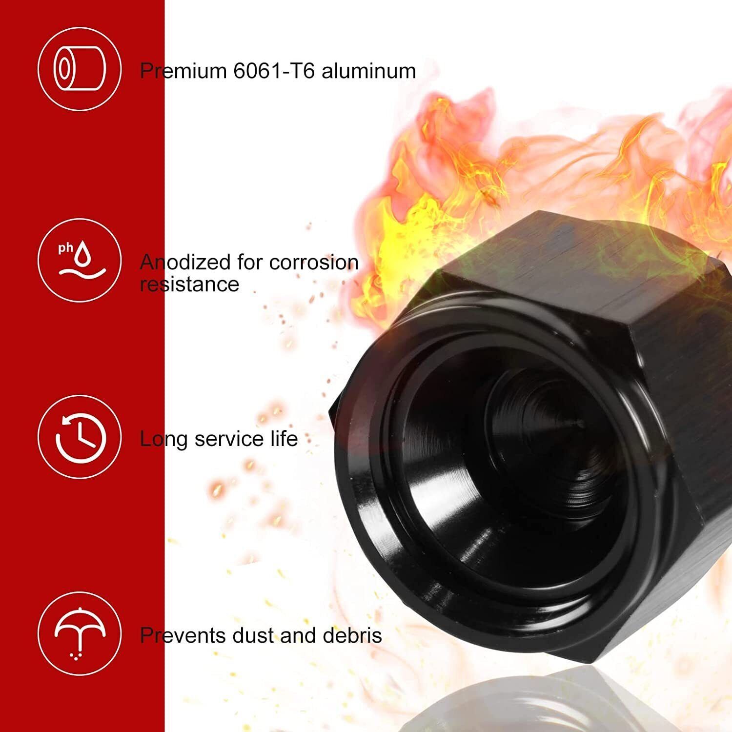 AN 4/6/8/10/12 Female Flare Fitting Cap Block Off Nut Aluminum For Fuel ...