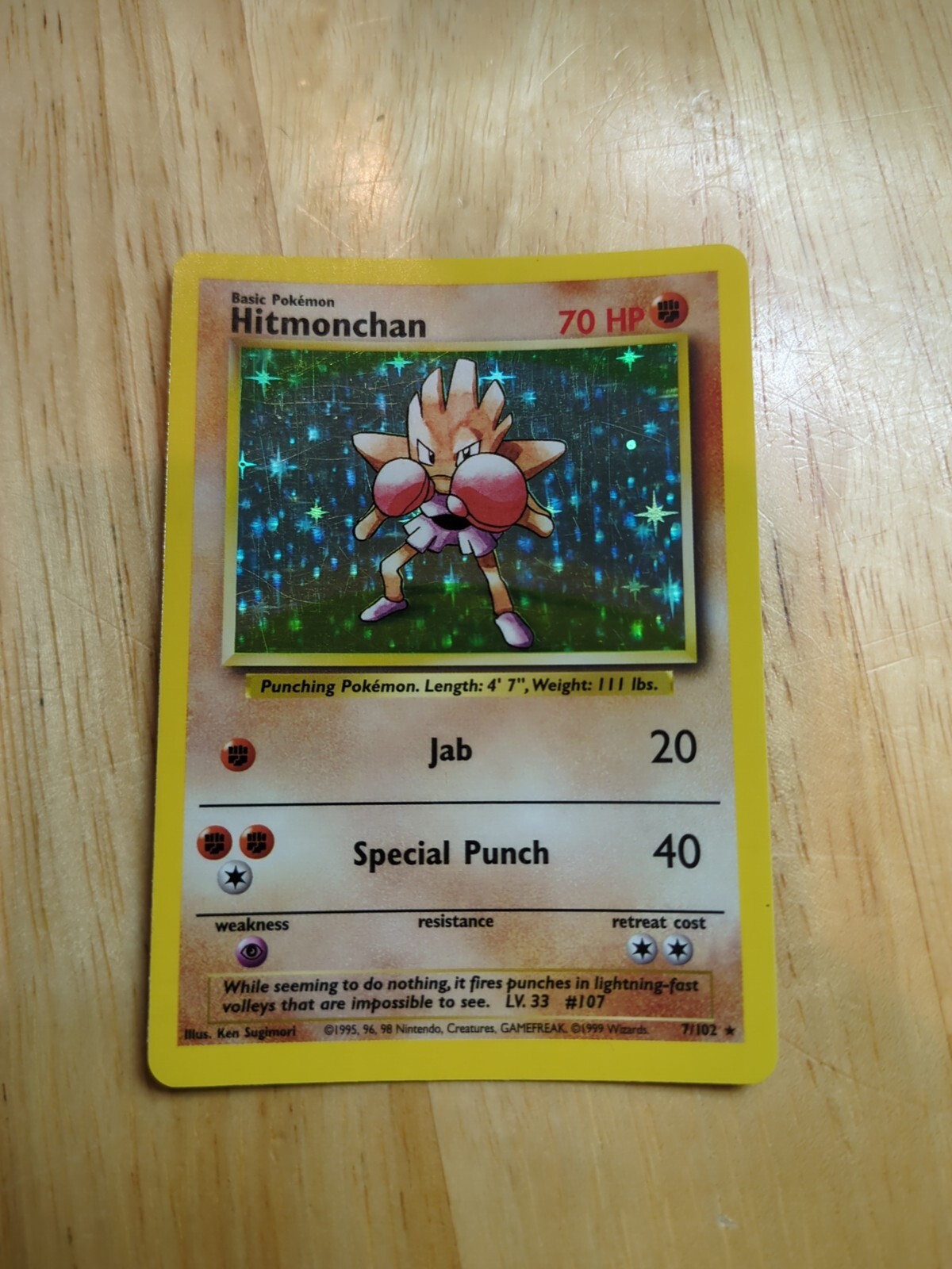Pokémon TCG Hitmonchan Base Set 7/102 Holo Unlimited Holo | eBay