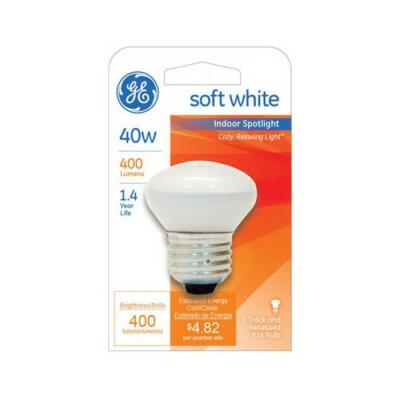 GE Lighting R14 Indoor Spotlight 40-Watt Light Bulb, Soft White, 1-Pack ...