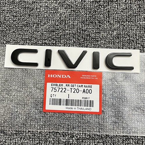 75722-T20-A00 Black Trunk Car Name Emblem For Honda Civic 2022-2025 FE ...