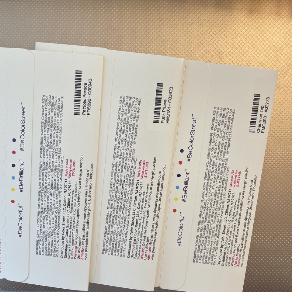 Color Street Patriotic Lot Cherry On Top* Punk Phase* Patriotic Parade ...