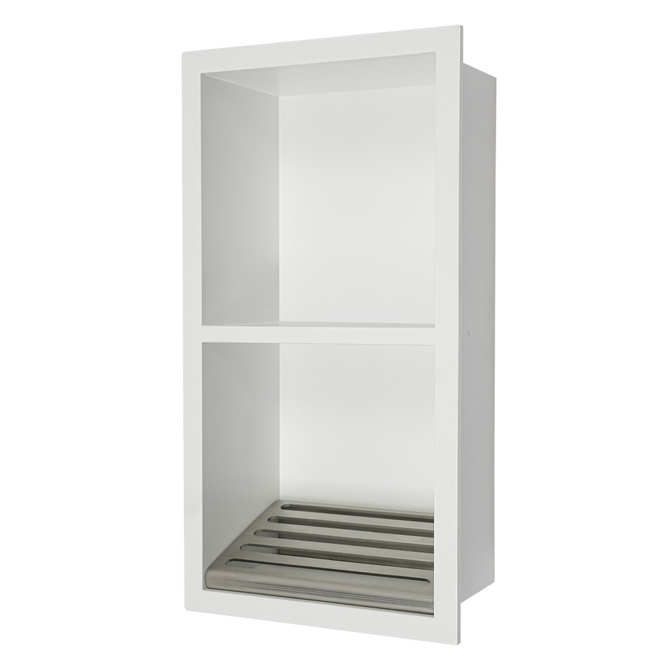 2 Tiers Stainless Bathroom Recess Recessed Storage Cabinet Wall ...