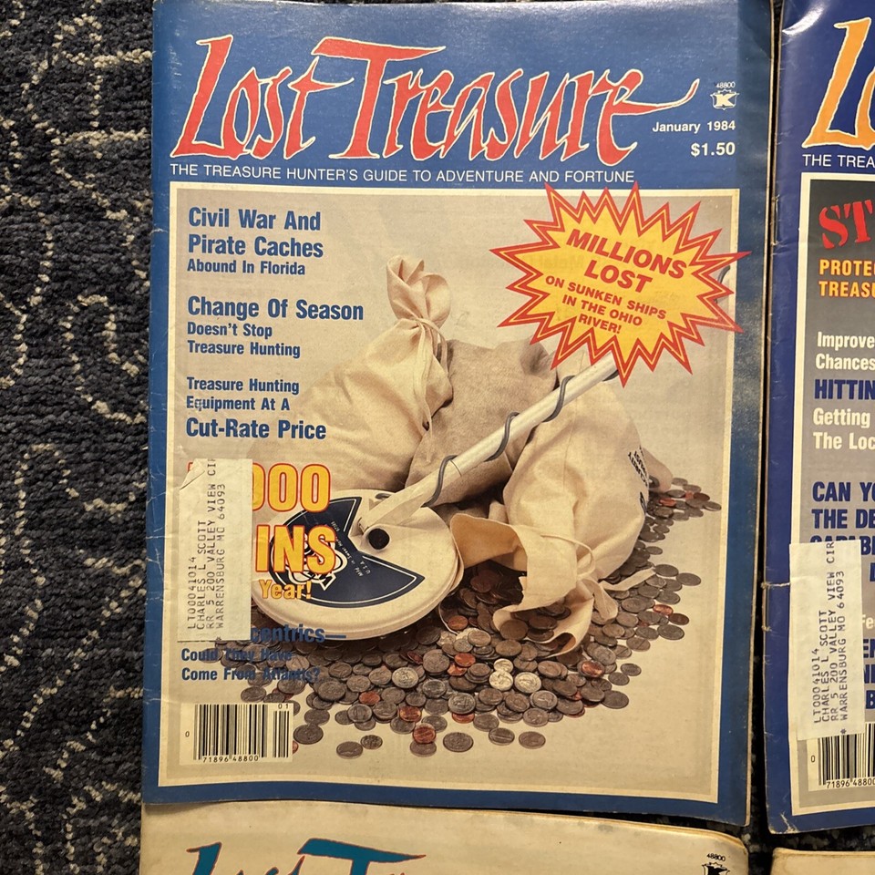 Full Year 1984 Vintage LOST TREASURE Magazine Lot Metal Detecting ...